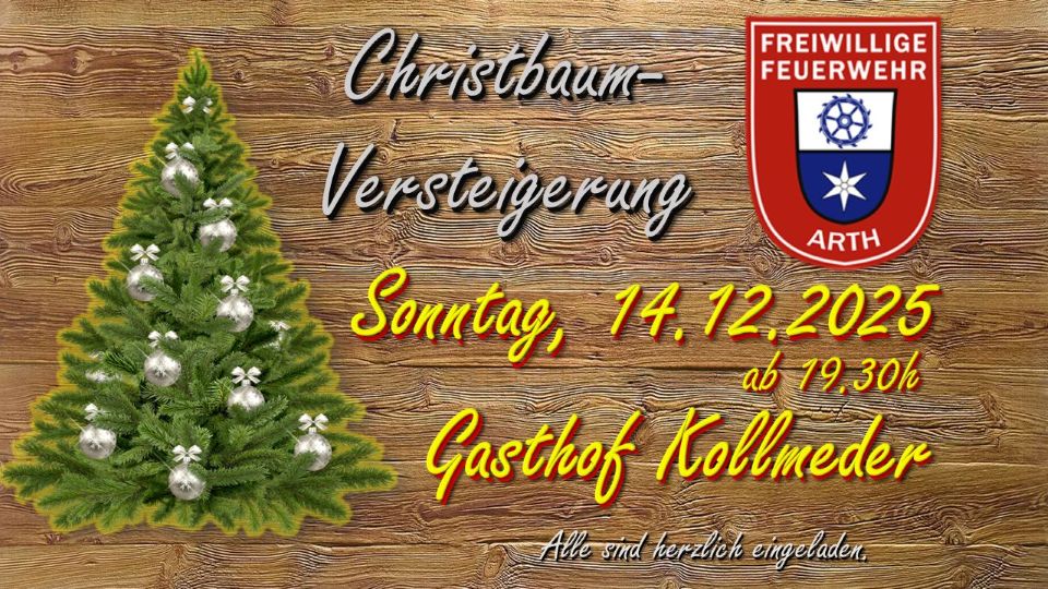 Christbaum-Versteigerung am 14.12.2025 - Feuerwehr Arth